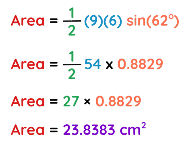 Calculate Area Using Sine Rule – GCSE Maths